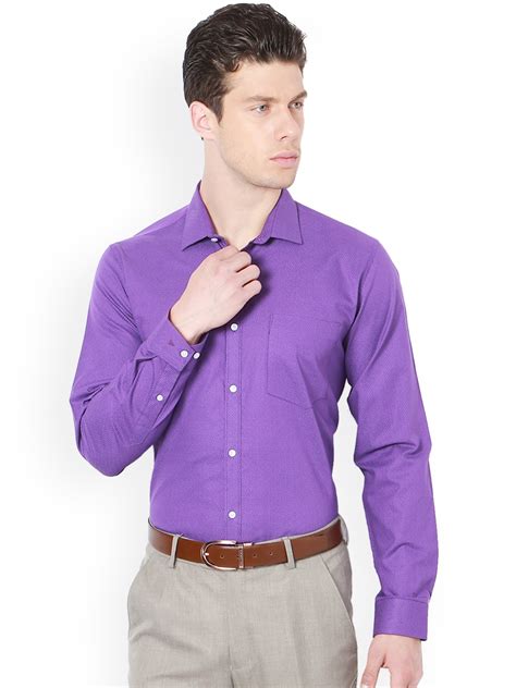 Buy Van Heusen Men Purple Regular Fit Printed Formal Shirt Shirts For Men Myntra