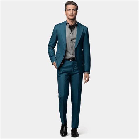 Teal Wide Lapel Suit