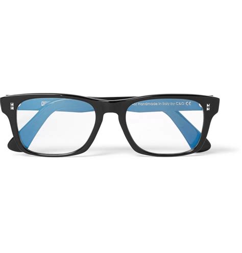 Cutler And Gross Square Frame Acetate Optical Glasses Men Black