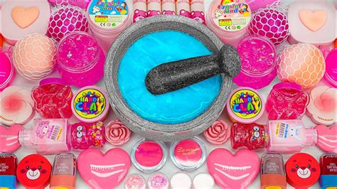 Satisfying Video Making Cute Pink Eyeshadow Slime Mixing Glitter Makeup