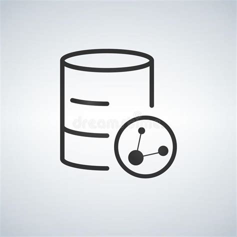 Linear Database Server Isolated Flat Web Mobile Icon With Sql Word Vector Illustration