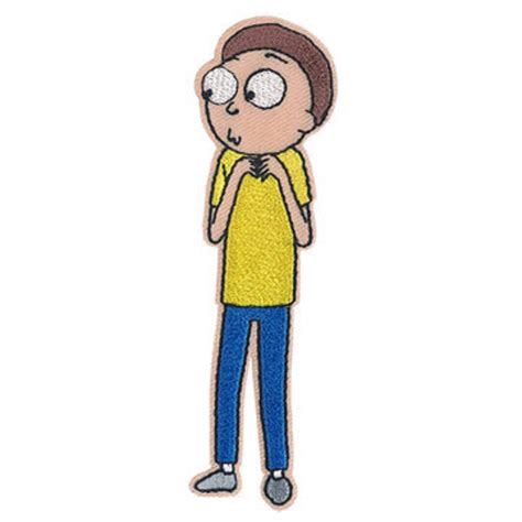 Rick And Morty Derp Morty Patch 1 4x4 25 Inch Adult Swim Cartoon Network
