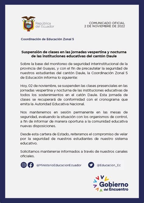 Educación Zona 5 on Twitter COMUNICADO Informamos a la comunidad