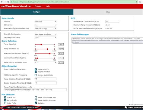 Awr1642boost Cannot Connect To Com Port For Awr1642boost Sensors Forum Sensors Ti E2e