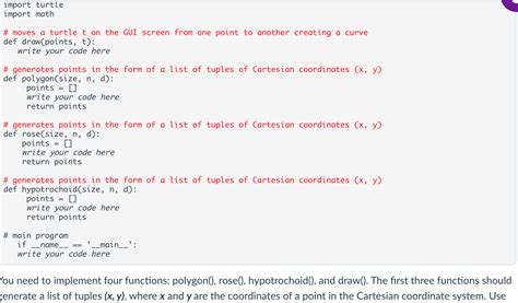 Solved Import Math Moves A Turtle T On The Gui