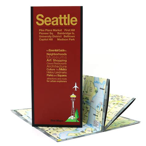 Seattle City Center Foldout Travel Map Red Maps