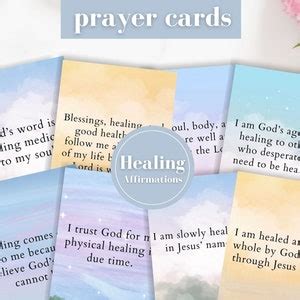Affirmation Cards For Healing Printable Healing Prayer Cards
