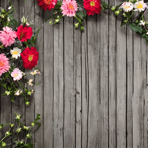 Rustic Spring Background With Flowers And Lights Creative Fabrica
