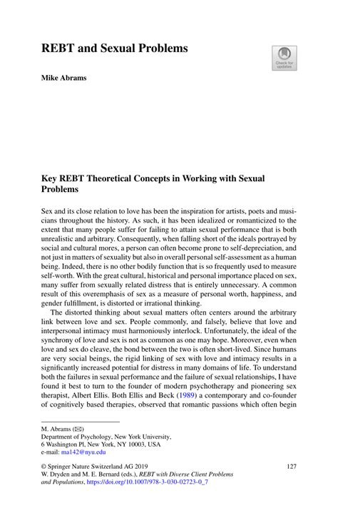 PDF REBT And Sexual Problems Key REBT Theoretical Concepts In Working With Sexual Problems