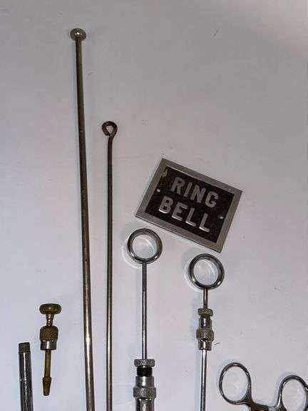 Mortuary Embalming Room Tools Needles Cast Sign Ring Bell Forceps Injectors Bartkus Auctioneers