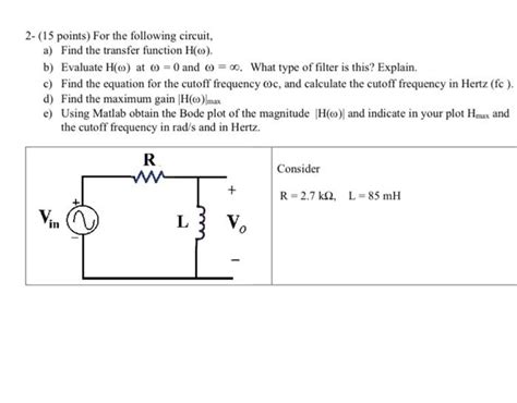 Solved 2 15 Points For The Following Circuit A Find