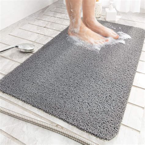Kesfey Bath Mat Non Slip Shower Mat Loofah Bath Mat