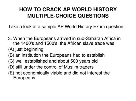“cracking” The Ap World History Exam Questions Ppt Download