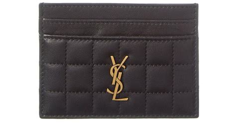 Saint Laurent Cassandre Leather Card Holder In Black Lyst Uk