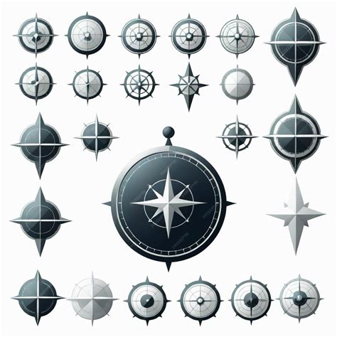 Premium Vector A Collection Of Different Types Of Compass And Compasss