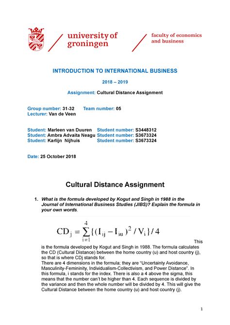 Cda Group 31 Cda Assignment Introduction To International Business