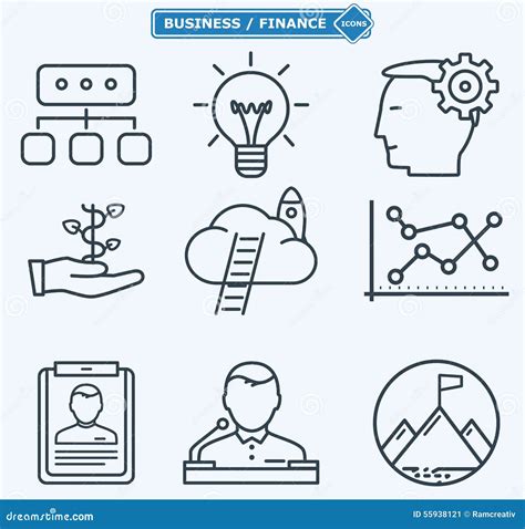 Line Icons Business People In A Work Process Stock Vector Illustration Of Business Analysis