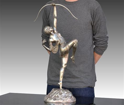 1930fr Tall 26 66cm Diana Le Faguays Bronze Sculpture Art Deco