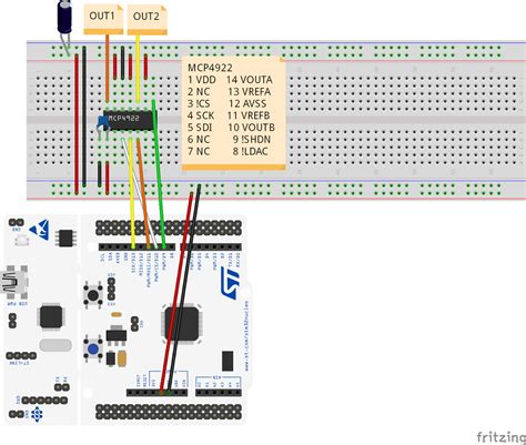 音源とオーディオの電子工作（予定） stm32 spi dacのmcp4922を使う（nucleo f446re）