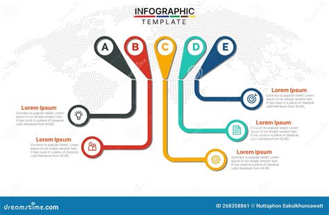 Five Option Circle Infographic Design Template Vector Illustration Stock Vector Illustration