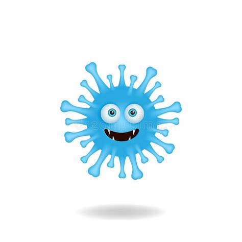 Cute Coronavirus Bacteria Cartoon Characters With Smile Expression