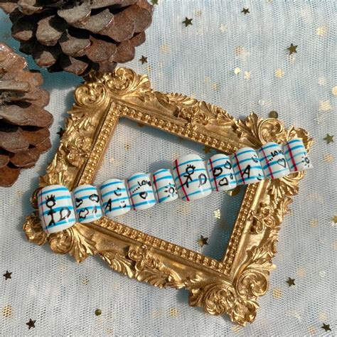 เล็บเจลสำเร็จรูป ลายกระดาษวาดเขียน ฟรีกาว ตะไบ สั้นกุด Shopee Thailand