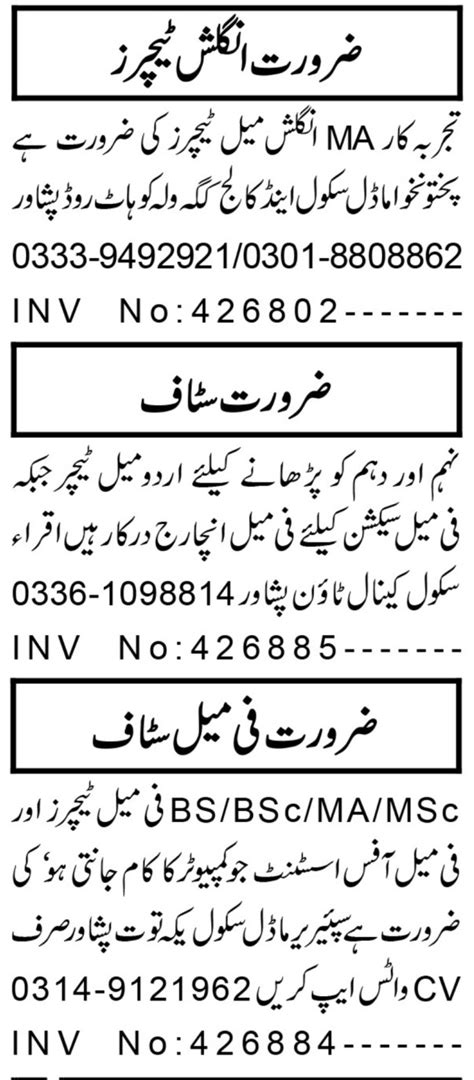 English Teacher And Office Assistant Jobs 2023 In Peshawar 2025 Job
