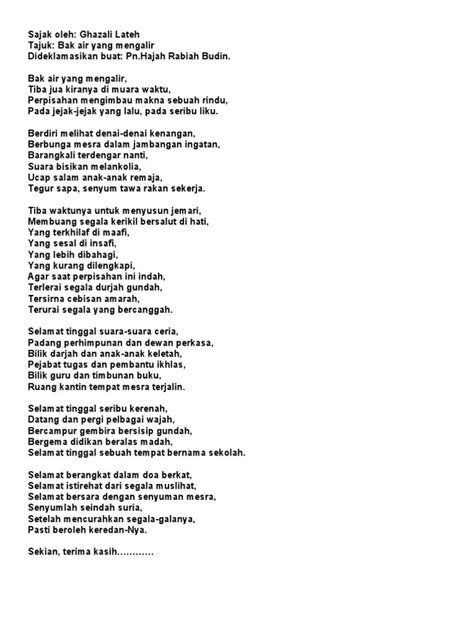 Persaraan Pantun Perpisahan Guru Pantun Perpisahan Kata Kata Cinta