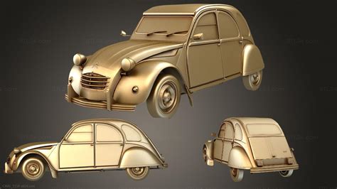 Vehicles Citroen 2cv CARS 1159 3D Stl Model For CNC