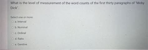 Solved The Level Of Measurement Of Standard Scores Or Z