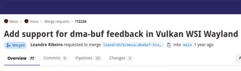 Mesa Lands Dma Buf Feedback Support For Vulkan On Wayland Phoronix