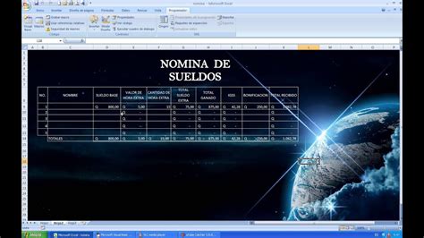 Nomina Visual Basic Con Excel Youtube