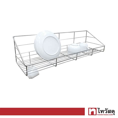 Kassa Home ที่คว่ำจานสเตนเลสติดผนัง แบบเรียบ Dante รุ่น T Ws129 ขนาด 80 X 22 5 X 25 ซม สีเงิน