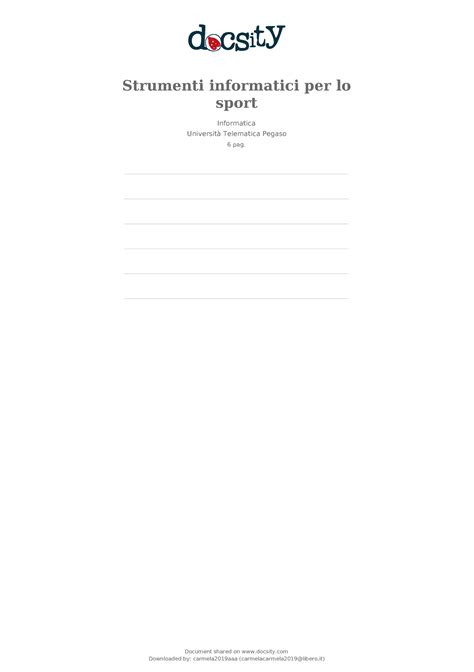 Strumenti Informatici Per Lo Sport Strumenti Informatici Per Lo Sport