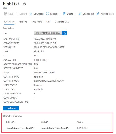 Configure Object Replication Azure Storage Azure Docs