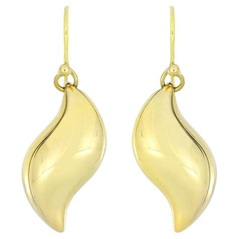 Tiffany And Co Elsa Peretti 18k Dangle Earrings For Sale At 1stdibs