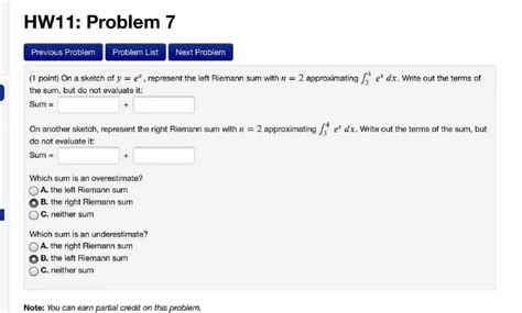Solved Hw Problem Previous Problem Problem List Next Chegg Com