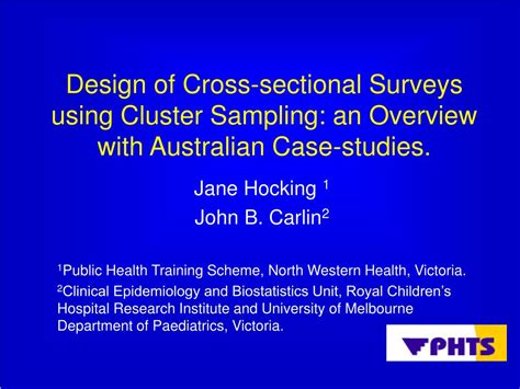 Ppt Design Of Cross Sectional Surveys Using Cluster Sampling An Overview With Australian Case