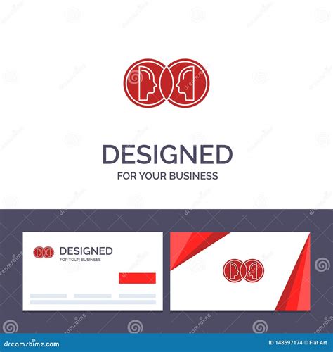Creative Business Card And Logo Template Coin Face Dual Duplicate