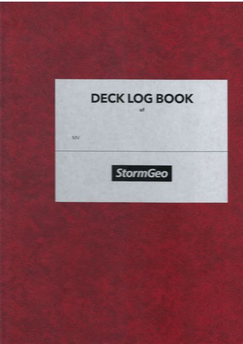 Deck Log Book Nis