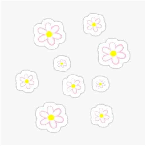 Flower Pink Outline Sticker Pack Sticker By Stickerssbysyd Redbubble