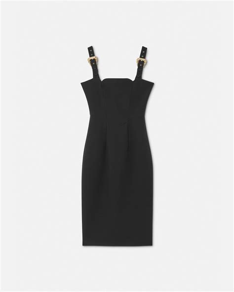 Baroque Buckle Midi Dress Blackprint Versace Ca