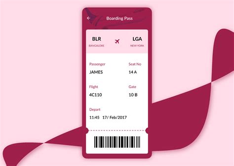 Daily Ui Challenge 024 Boarding Pass Figma