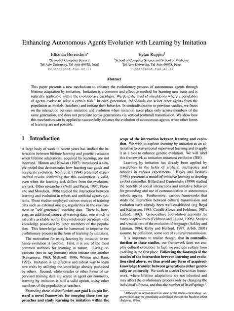 Enhancing Autonomous Agents Evolution With Learning By Imitation Form