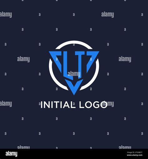 Lt Monogram Logo With Triangle Shape And Circle Design Vector Stock