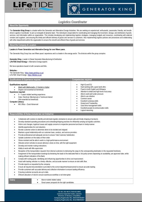 Mukelani Sibusiso Mthethwa On Linkedin Logistics Coordinator Vacancy