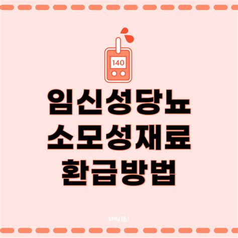 임신성당뇨 소모성재료 환급방법 환급금액 인터넷 청구 네이버 블로그