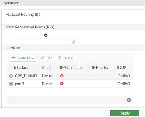 Technical Tip Multicast Over Gre Tunnel With Pim Fortinet Community