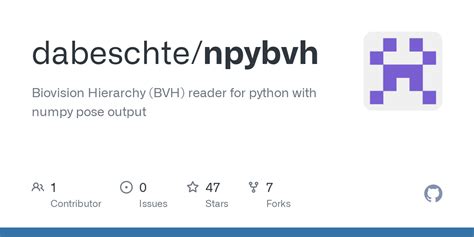 Github Dabeschtenpybvh Biovision Hierarchy Bvh Reader For Python With Numpy Pose Output