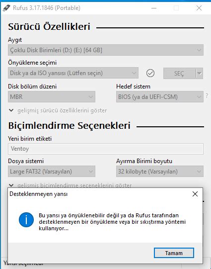 Ventoy ile Windows 7 yüklerken No bootfile found for UEFI hatası